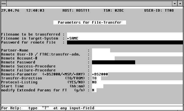 File Transfer with FT-BS2000/RDAC